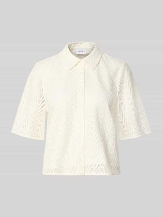 Comma Regular Fit Hemdbluse in Spitzen-Optik