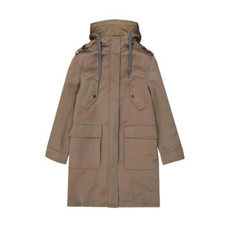 Brunello Cucinelli Polyester Parka mit Kapuze - - Coats - Damen - Braun - L