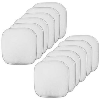 Sweet Home Collection Stuhlkissen, Memory-Schaum, Wabenmuster, einfarbig, rutschfest, gummierte Rückseite, ultimativer Komfort und Weichheit, abgerundet, quadratisch, 40,6 