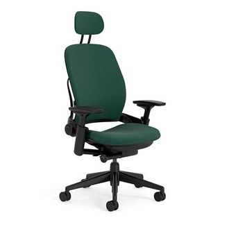 Steelcase Leap Ergonomischer B&uuml;rostuhl mit LiveBack Lumbalst&uuml;tze, Flexibler R&uuml;ckenlehne, anpassbarer Kopfst&uuml;tze Dunkelgr&uuml;n