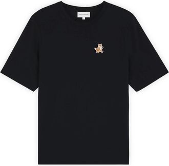 Maison Kitsun&eacute; Femme, Tops, Noir, Taille: 40 FR Chemise en Coton avec Patch Logo Renard