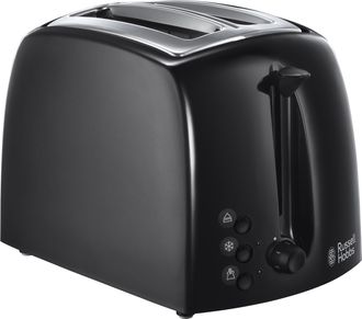 Russell Hobbs 21641 Textures Plastic Wide 2 Slice Toaster - Black {4008496855421}