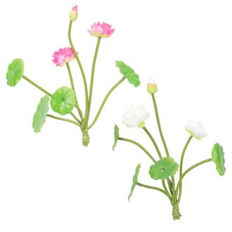 BESPORTBLE K&uuml;nstliche Lotuszweige 2 B&uuml;ndel mit Rosa und Wei&szlig;en Bl&uuml;ten Langlebige Partydekoration f&uuml;r Hochzeit Wohnzimmer und B&uuml;ro