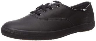 Keds Femme Champion Original Leather Lace-up Basket, Noir, 38 EU Large