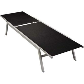 vidaXL Sonnenliege Stahl und Textilene Schwarz - Vidaxl