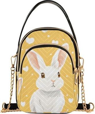 Mnsruu Sac à bandoulière pour femme avec bandoulière réglable - Motif lapin jaune