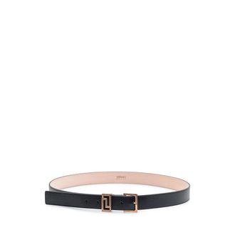 Versace Femme, Accessoires, Noir, Taille: 80 CM Greca Goddess Leather Belt 3 cm