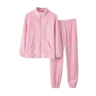 Generic V&ecirc;tements de sport pour femme - Ensemble mignon en velours - 2 costumes &agrave; capuche - Sweatshirt et pantalon de surv&ecirc;tement - V&ecirc;tements de nuit solides 