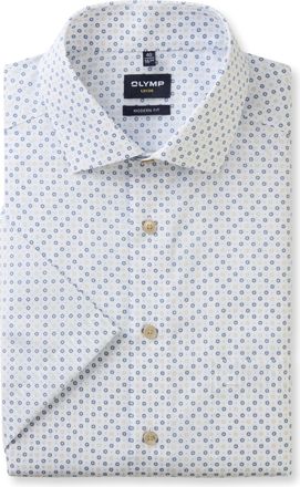 Olymp Herren Oberhemd Kurzarm Luxor,Rotationsdruck auf Uni,465 Modern Fit 20,19 Global Kent,Natur 22,44