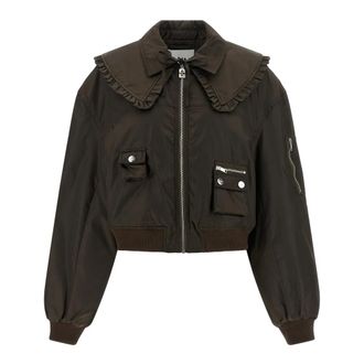 Ganni Femme, Vestes, Brun, Taille: 40 FR Bomber Duchesse en nylon