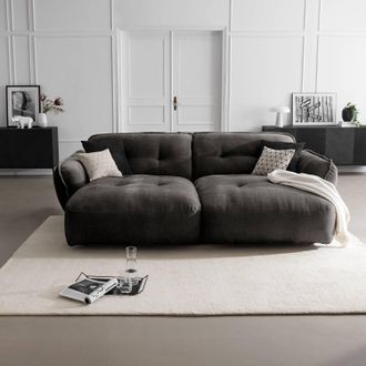 Studio Copenhagen home24 Bigsofa Lascari Grau Chenille Glesni 285 x 87 x 184cm Modern