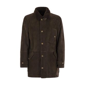 Brunello Cucinelli Femme, Vestes, Brun, Taille: 40 FR Manteau Court en Shearling