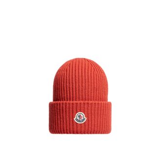 Moncler Moncler Wool & Cashmere Beanie, Unisex, Orange, Size: One Size