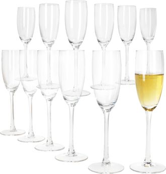 MamboCat 12er Set Grande Royal Sektgl&auml;ser I 120ml, H&ouml;he 22cm I modernes klares Sektglas mit Fu&szlig; I Sektfl&ouml;te f&uuml;r Prosecco, Champagner & Co I transparente Gl&auml;ser