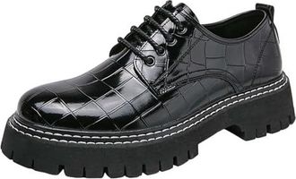 Generic Chaussures daffaires invisibles &agrave; lacets pour homme - Bout carr&eacute; - Chaussures d&eacute;contract&eacute;es antid&eacute;rapantes pour mariages et smoking, Noir, 41 1/3 EU