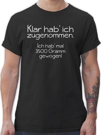 Shirtracer T-Shirt Herren - Spr&uuml;che Statement - Klar hab ich zugenommen - Spruch Dicke - 3XL - Schwarz - lustige Tshirt dick spruchshirts sprueche ironische Shir