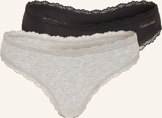 Calvin Klein 2er-Pack Strings Cotton Stretch grau