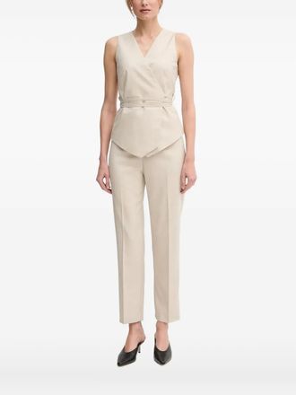 Sandro Ferrone Top in Wickeloptik - Nude