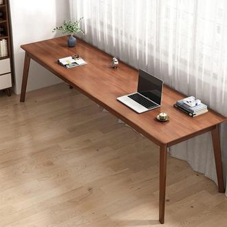 Generic Langer Holzschreibtisch aus der Mitte des Jahrhunderts, extra gro&szlig;er Zwei-Personen-B&uuml;roschreibtisch, Heimb&uuml;ro-Computertisch, Schreibtisch-Studiertisch