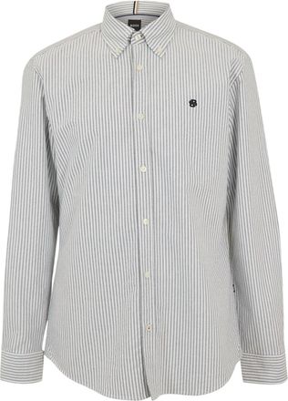 HUGO BOSS H-Roan Hemd f&uuml;r Herren, Oxford-Stil (Dunkelblau/Grau)