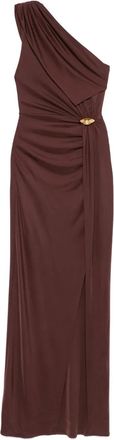 Elisabetta Franchi robe longue &agrave; design asym&eacute;trique - Marron