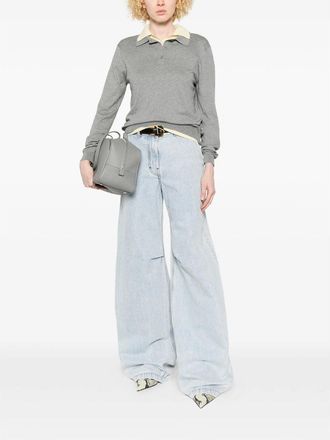 Entire studios Wide-Leg with Front Split Jeans - Blue