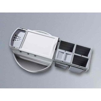 Hailo Rondo, Einbau-M&uuml;lleimer 360&deg; drehbar, Eckschrank K&uuml;che, 4x8 l