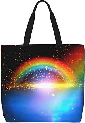 Generic Sac De Courses R&ecirc;ve Arc-En-Ciel Sac &Agrave; Provisions Lavables Pliable Sacs En Toile &Eacute;paule, Pour Filles, Shopping, Burea, Tous Les Jours