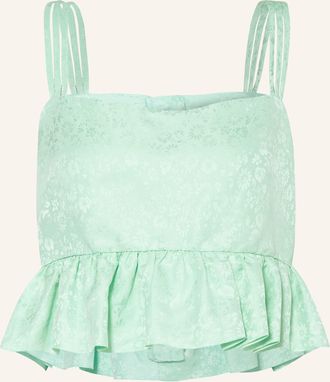 Sandro Sandro Cropped-Blusentop Mit Leinen gruen