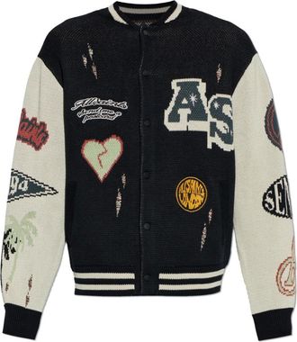 AllSaints Homme, Vestes, Noir, Taille: L Chase Jacquard Knit Cardigan