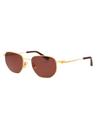 Bottega Veneta Unisex Sunglasses Bv1301s Gold Gold-Gold-Brown Metal Gold/gold/brown