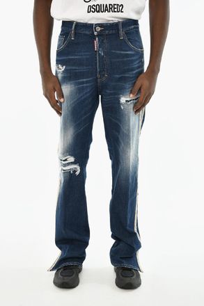 Dsquared2 Regular-Fit-Jeans mit seitlichem Band im Blumenmuster 22cm Dsquared2