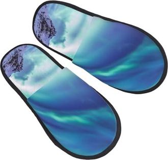 Generic Pantoufle Maison Aurores Bor&eacute;ales Kirkjufell Islande Hiver Pantoufles Confortable Hiver Chaussures Chaudes Unique Chaussons Maison Pour Camping Maison