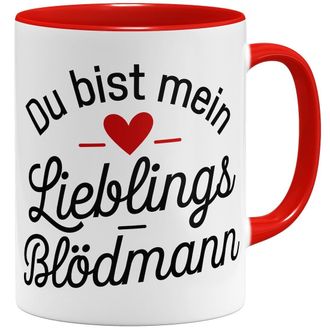 OM3 witzige Kaffee-Tasse mit Spruch - du bist mein Lieblings-Bl&ouml;dmann - Geschenk f&uuml;r M&auml;nner - Freund II - Keramik Becher - 325ml - Beidseitig Bedruckt - R