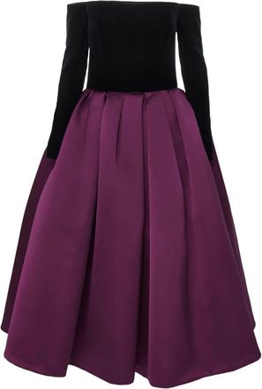 Carolina Herrera robe mi-longue à épaules dénudées - Violet
