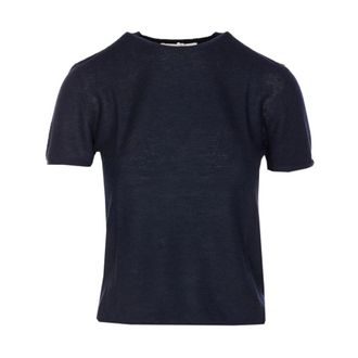 Lisa Yang T-Shirt mit Rundhalsausschnitt und kurzen &Auml;rmeln - - Tops - Damen - Blau - S