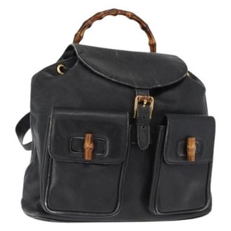 Gucci Pre-owned Lederrucksack - - Pre-owned - Damen - Schwarzk - ONE SIZE