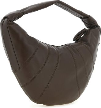 Christophe Lemaire Womens Brown Lamb Leather Shoulder Bag