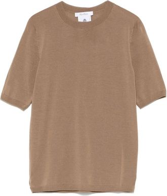 Max Mara Braunes Crew Neck T-shirt - - Knitwear - Damen - Braun - M