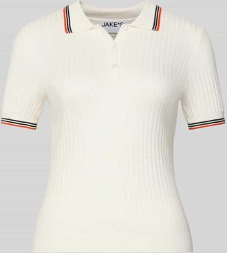 Jake*s Casual Slim Fit Poloshirt aus Viskose-Mix in Strick-Optik
