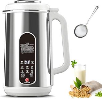 Generic Machine &agrave; Lait de Soja et Noix 1,2 L - Lait dAmande et Avoine avec 12 Lames, Lait V&eacute;g&eacute;tal Rapide 5 Min, Auto-Nettoyante, Minuteur 24h, Maintien au Cha