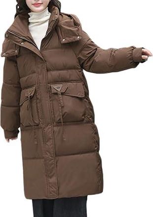 Generic Vetement Femme Hiver Winter Coats For Women Women S Over The Knee Coat With Large Long Sleeve Solid Color Mid Length Zipper Padded Coat Manteau Mi Lon