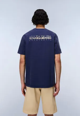 Napapijri T-Shirt Kurzarm, mit Rundhalsausschnitt, aus Baumwolle, gerader Abschluss