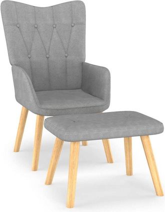 vidaXL Fauteuil de relaxation de tissu avec dossier élevé et répartisseurs de plats de différentes couleurs couleur : Gris clair