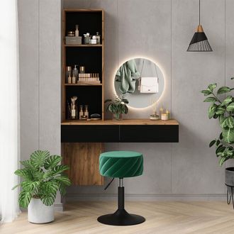 Vicco Schminktisch Melora, Eiche/Schwarz, 100 cm