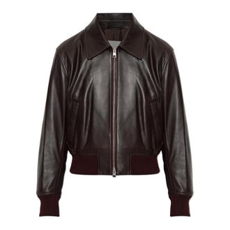 Ami Lederjacke mit Kragen - - Jackets - Damen - Rot - S