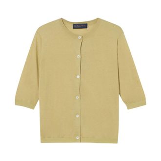 Brooks Brothers Femme, Pulls, Vert, Taille: 42 FR Cardigan en mélange de soie