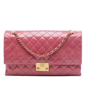 Chanel Pre-owned Lackleder Umh&auml;ngetasche mit &Uuml;berschlag - - Pre-owned - Damen - Rosa - ONE SIZE