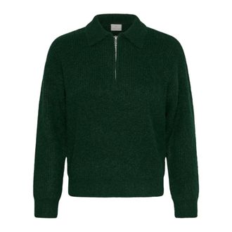 Kaffe Maille &agrave; col rond - Femme - Pulls - Vert - Taille: 44 FR