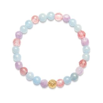 Nialaya Femme, Accessoires, Jaune, Taille: XS Womens Wristband with Cherry Quartz, Amethyst Lavender and Aquamarine